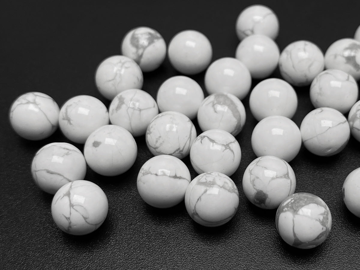 Wholesale 10mm Natural white howlite stone undrilled round beads ...